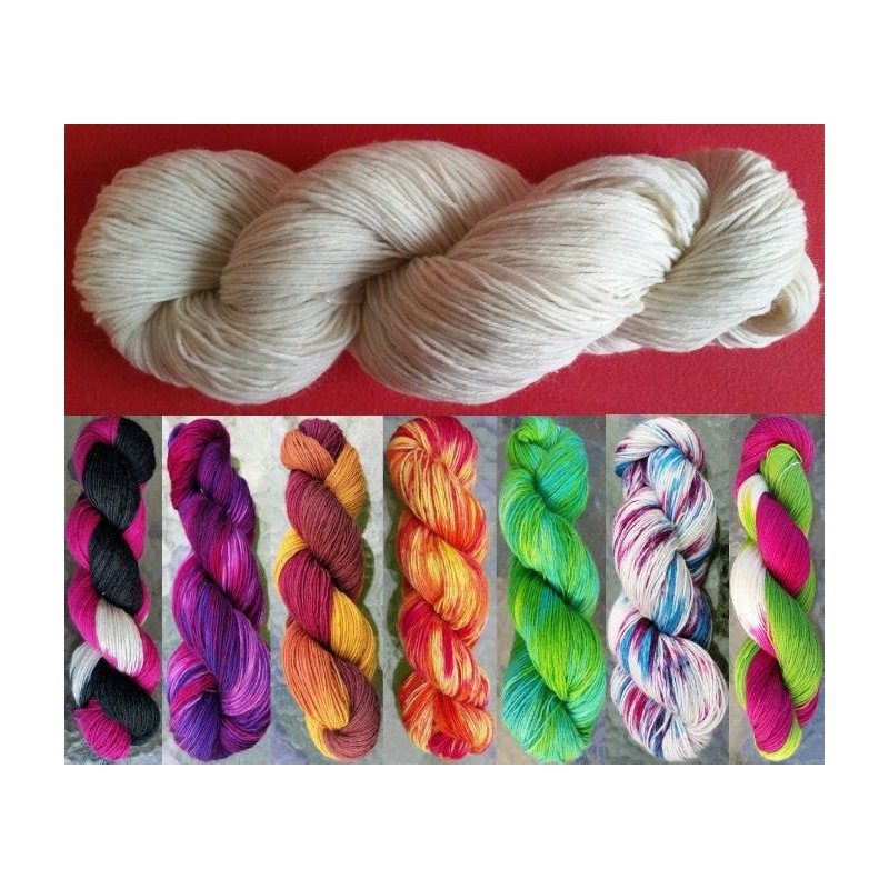 Wolle Natur zum Färben, 4-fach, 100g Strang